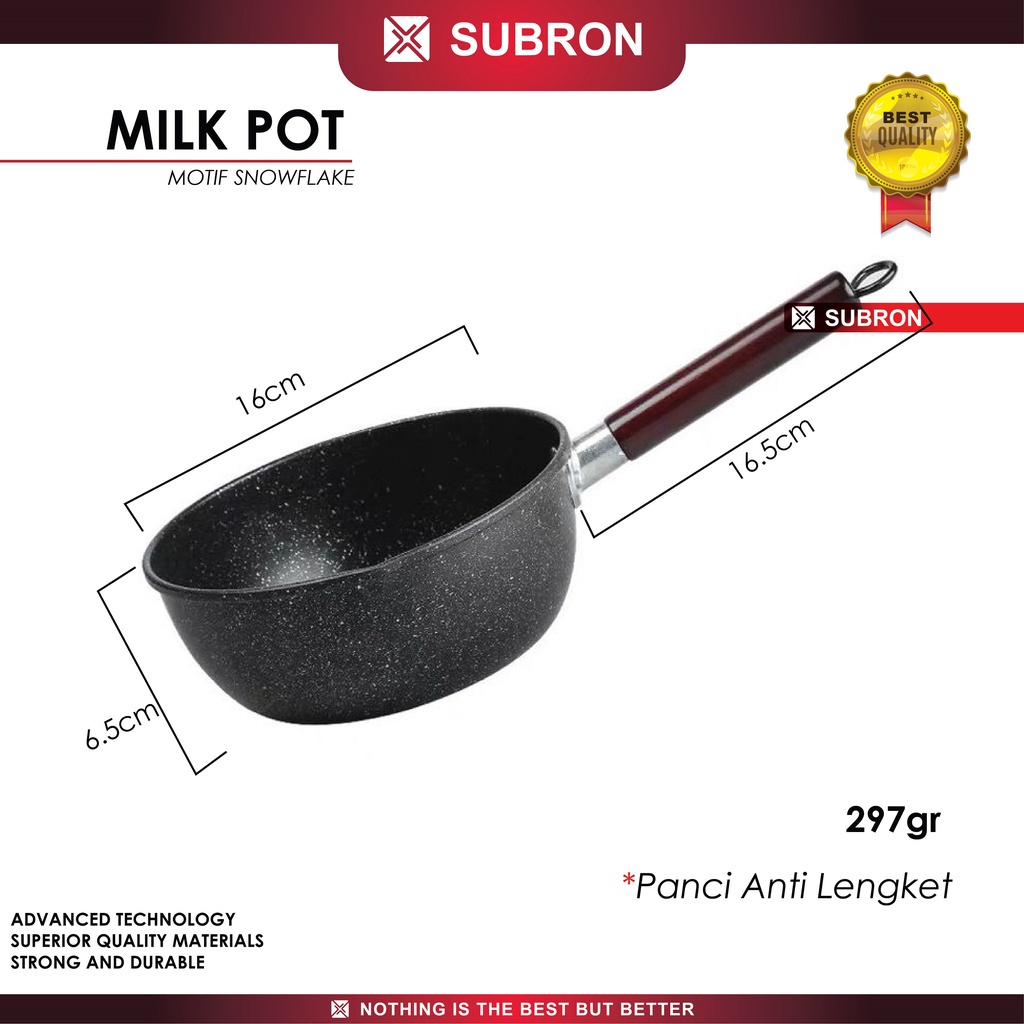 Jual SUBRON Panci Susu Hitam Anti Lengket Tebal Iron Lapis Teflon 16cm ...