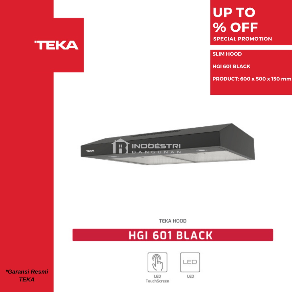 Jual Slim Hood TEKA HGI 601 BLACK / Penghisap Asap Dapur TEKA HGI 601 ...