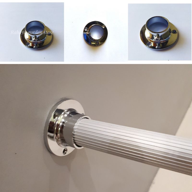 Jual Bracket Bulat Dudukan Kaki Pinggir Tiang Gorden Batang Rollet ...