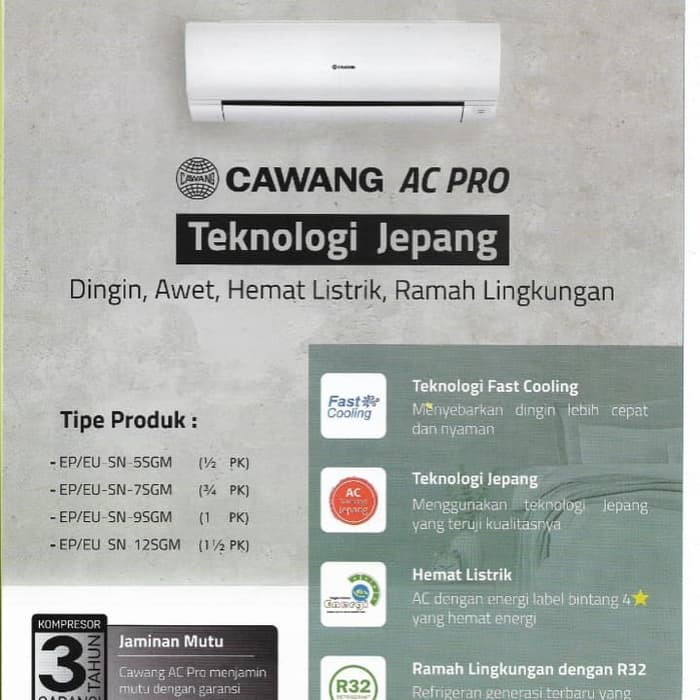 Jual CAWANG AC PRO By PANASONIC MANUFACTURING 3/4 Pk ( EU - SN - 7SGM ...