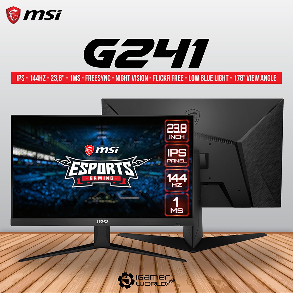 Jual MSI Optix G241 24inch Full HD 144Hz Gaming Monitor | Shopee Indonesia