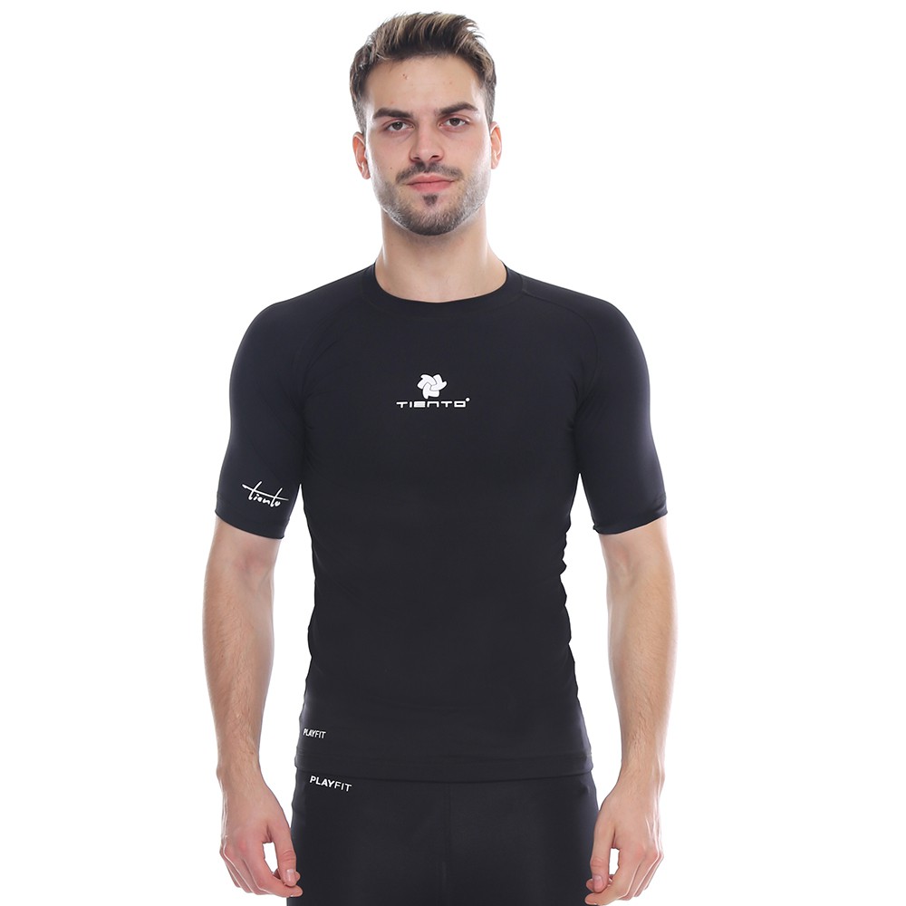 Jual Tiento Baselayer Cowok Lengan Pendek Manset Rashguard Compression ...