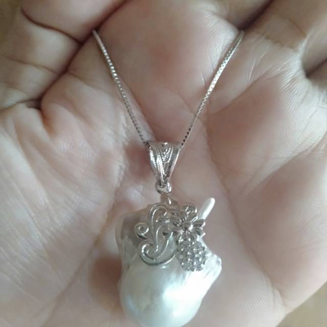 Jual Liontin perak mutiara laut baroque asli | Shopee Indonesia