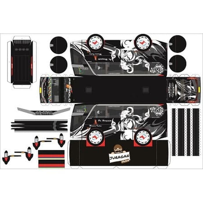 Jual DIY Miniatur Bus Haryanto Wayang Abu Abu Simpel Papercraft ...