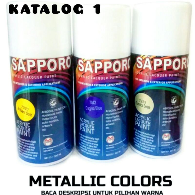 Jual Cat Semprot Sapporo 300ml - Metallic Colours Katalog 1 | Shopee ...