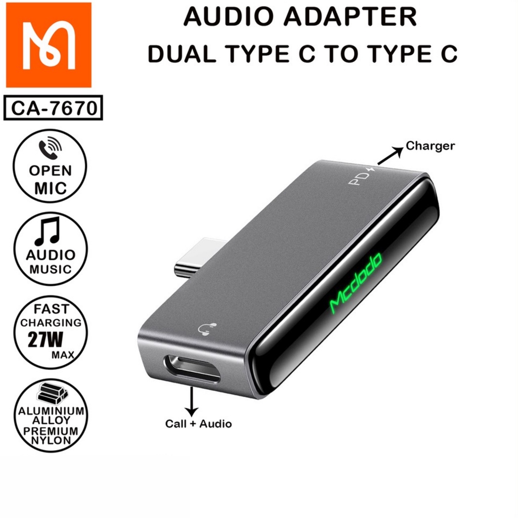 Jual MCDODO Converter Splitter Dual Type C To Type C MCDODO CA 0520 ...