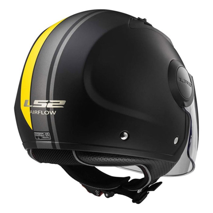 Jual Excelent Helm Half face LS2 Airflow Metropolis Black Yellow OF562 ...