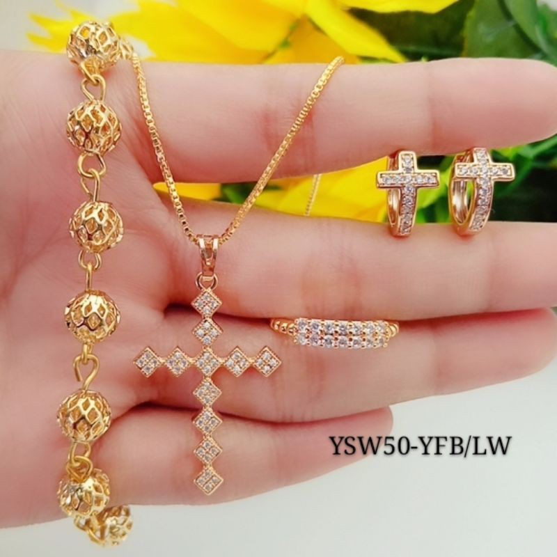 Jual xuping set perhiasan salib wanita lapis mas impor tercantik | Shopee Indonesia