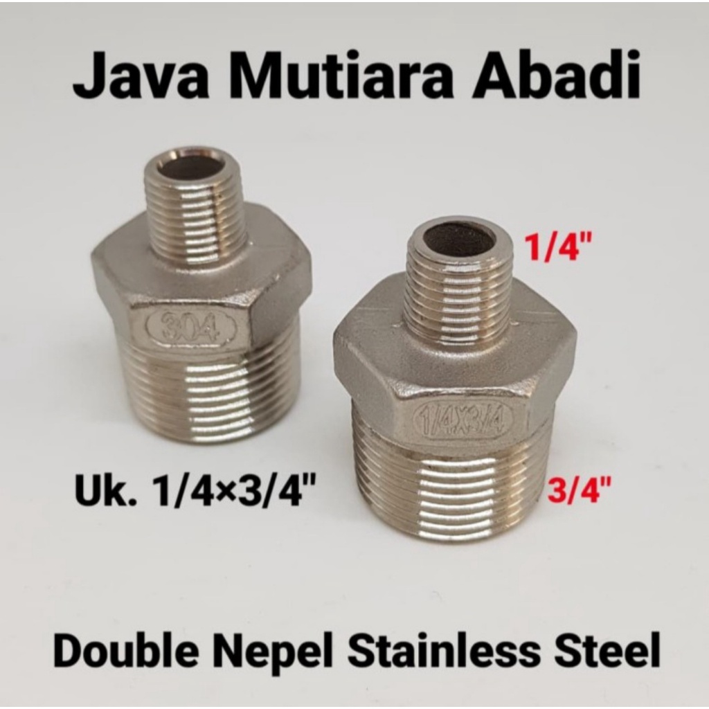 Jual Double Nepel / Dobel Nepel Reduce 3/4×1/4" Stainless Steel 304 | Shopee Indonesia