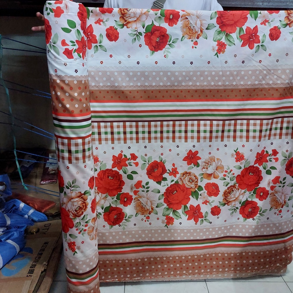 Jual Bahan Kain Sprei Meteran Katun Microtex Disperse Motif Bunga ...