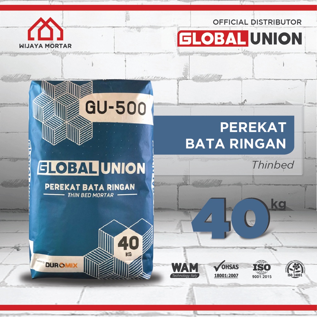 Jual Semen Instan Mortar Perekat Bata Ringan/Lem Hebel - Global Union ...