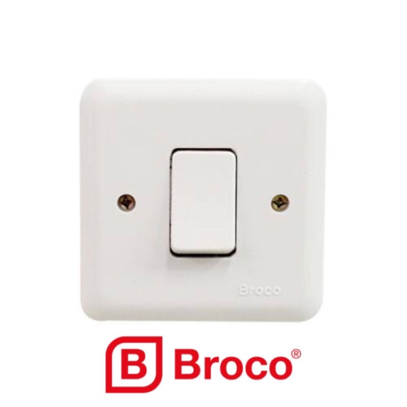 Jual SAKLAR 1 tanam BROCO | saklar tunggal | single switch | Shopee ...
