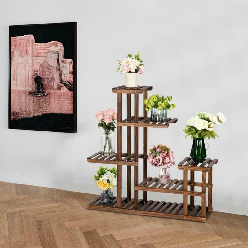 Jual Rak bunga minmalis kayu jati rak hias rak bunga custom rak bunga ...