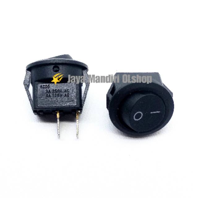 Jual Rocker Switch Bulat Hitam 2 Pin kecil | Shopee Indonesia