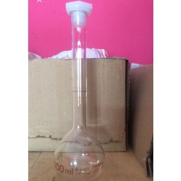 Jual volumetric flask 25 ml labu ukur 25 ml labu takar 25 ml IWAKI PLASTIC STOPPER | Shopee ...