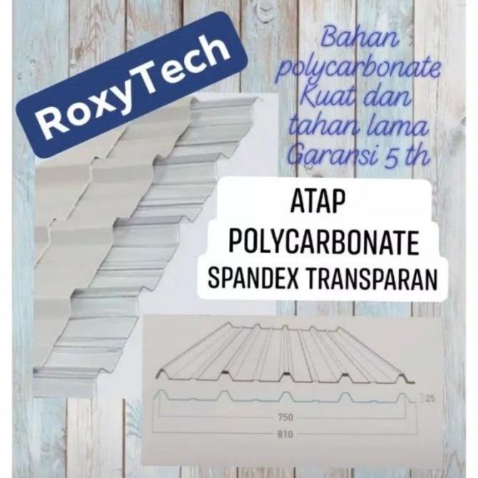 Jual Atap Polycarbonate / Spandex Transparan RoxyTech panjang 3 m ...