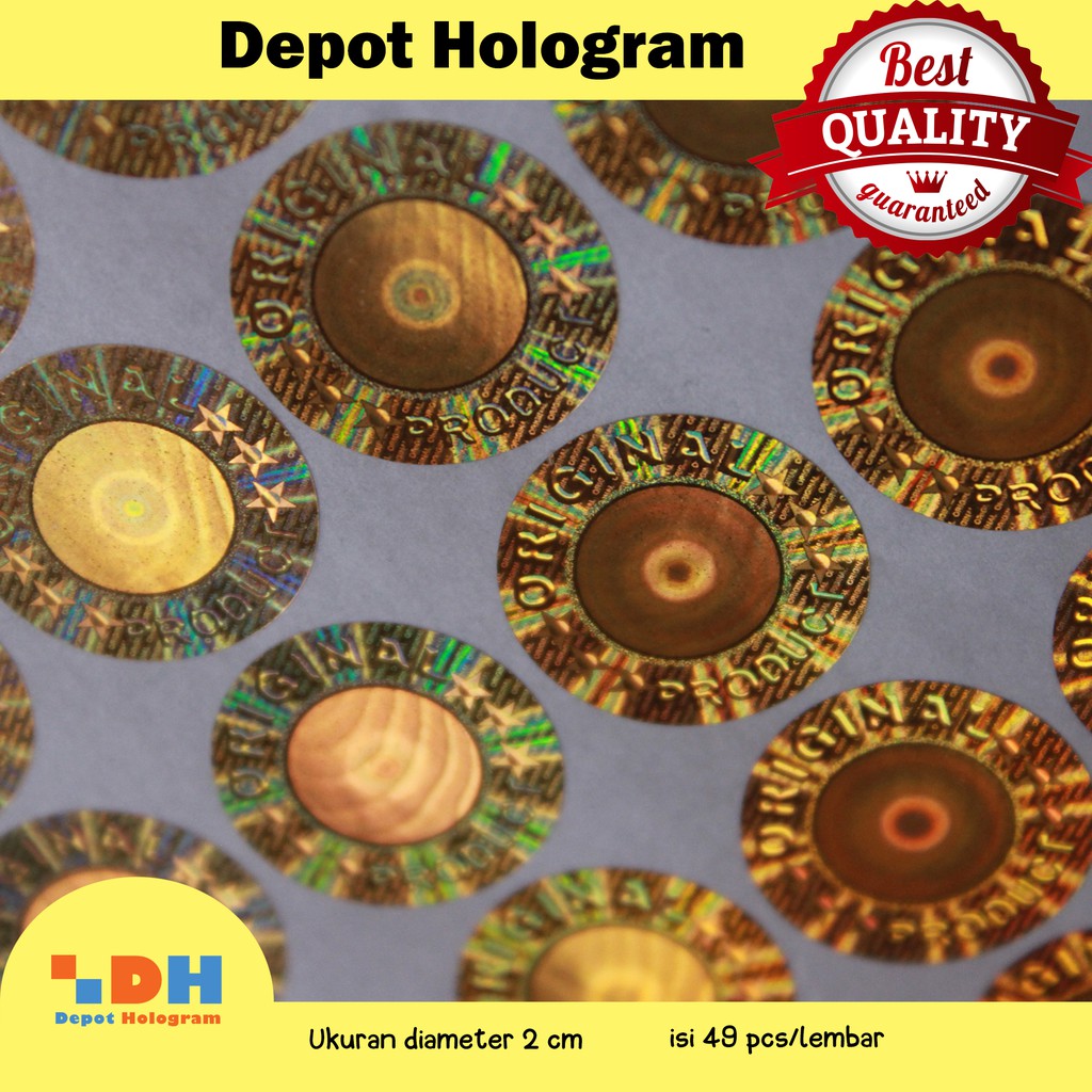 Jual Stiker Hologram Original Product Circle uk. 2 cm - segel rusak ...