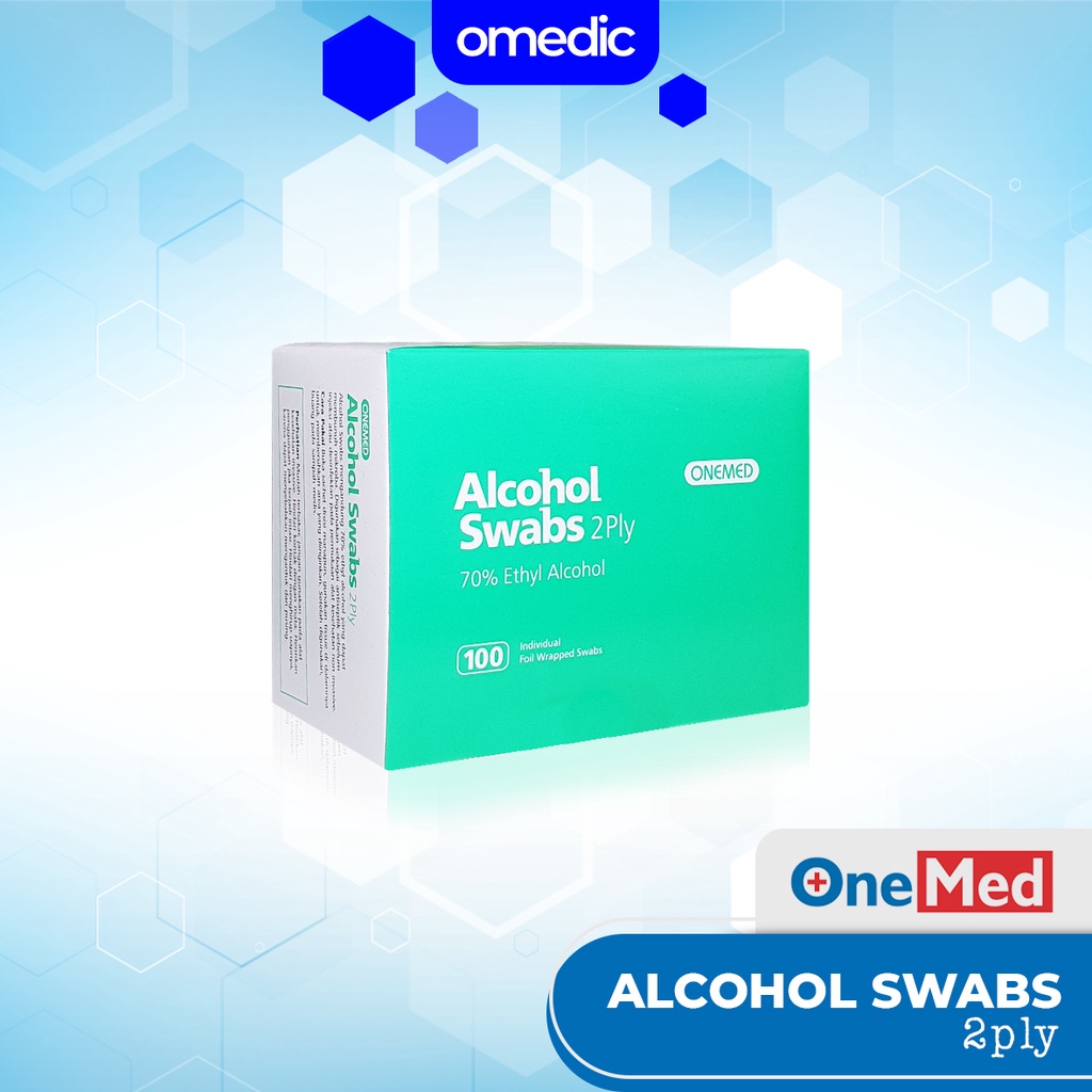 Jual OneMed Alkohol Swab Tisu Medis Mengandung Alkohol 2 PLY isi 100 ...