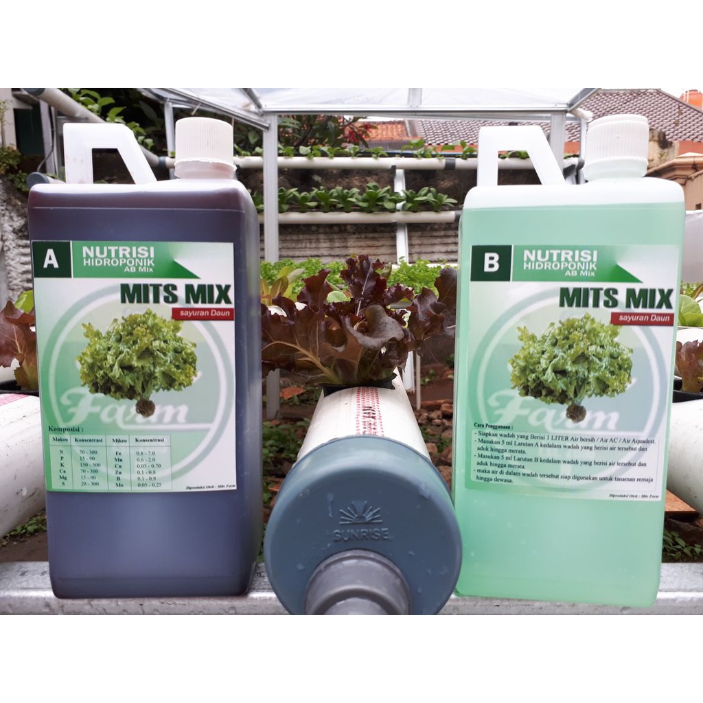 Jual Nutrisi Hidroponik AB MIX PREMIUM - MITS MIX 1 LITER Siap Pakai ...
