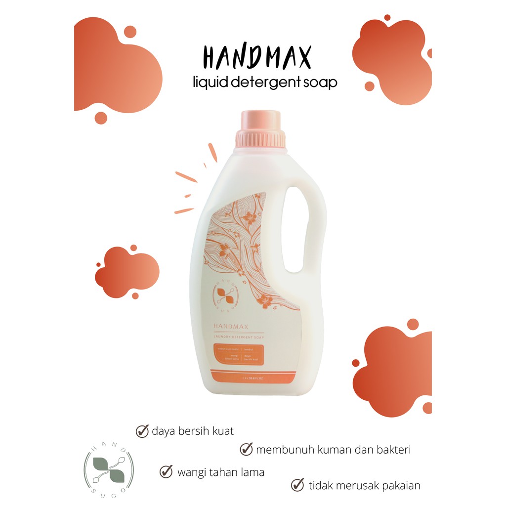 Jual HANDMAX - LIQUID DETERGENT SABUN DETERJEN CUCI MATIC 1L | Shopee ...