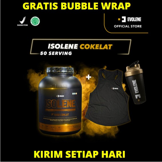 Jual ISOLENE 50 SERVING BPOM HALAL EVOLENE ISOLATE WHEY PROTEIN COKLAT ...