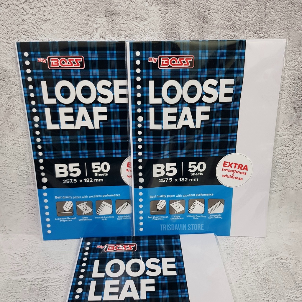 Jual Loose leaf polos B5 Big Boss 50 lembar / Loose leaf B5 Big boss B5 ...