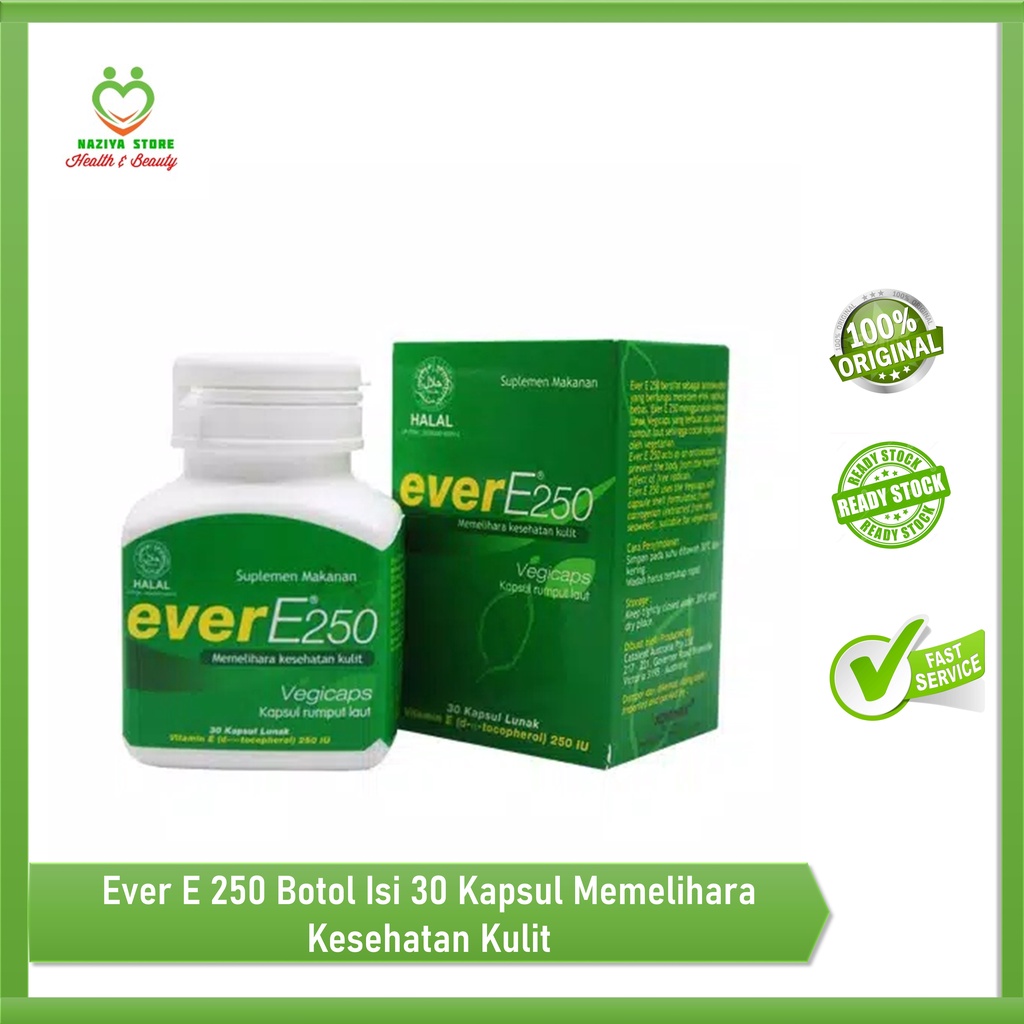 Jual EVER E 250 MG Vitamin E - Vitamin Kulit - Pencegah Penuaan Dini ...