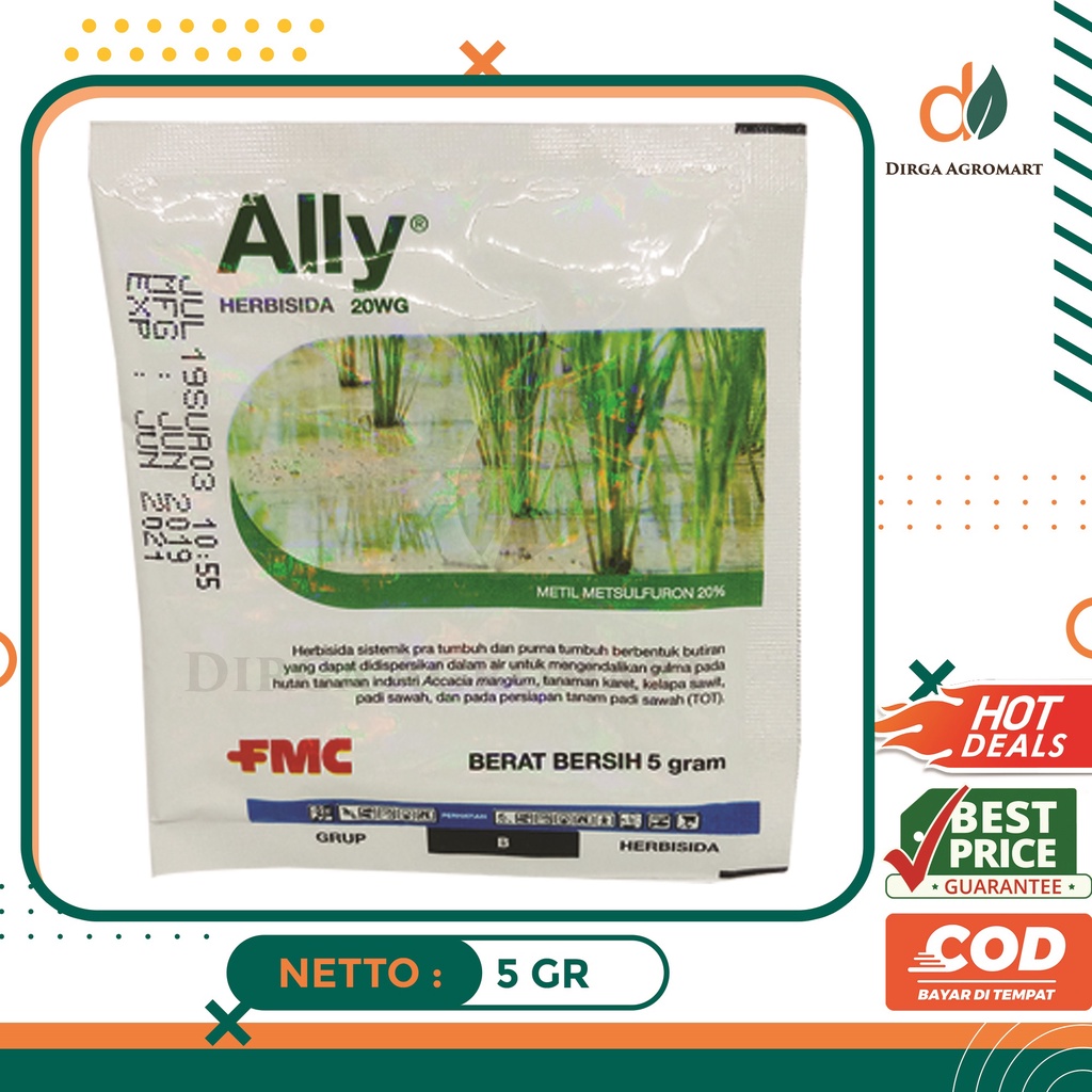 Jual ALLY 20 WG 5 GR | PENGENDALI GULMA DAUN LEBAR & TEKI | PEMBASMI ...