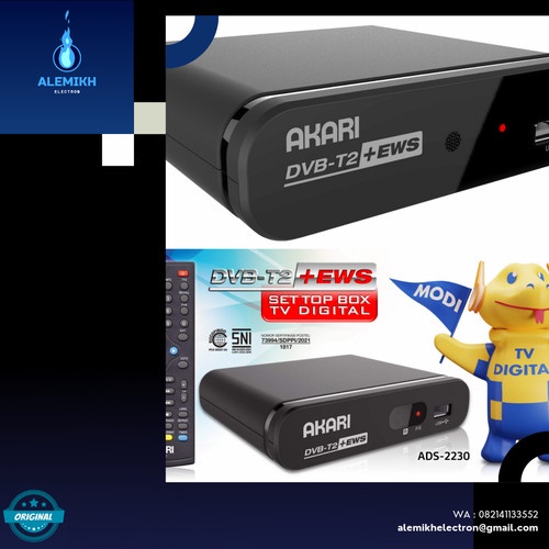 Jual AKARI Set Top Box Digital ADS-2230 Receiver TV STB DVB-T2 ADS 2230 ...