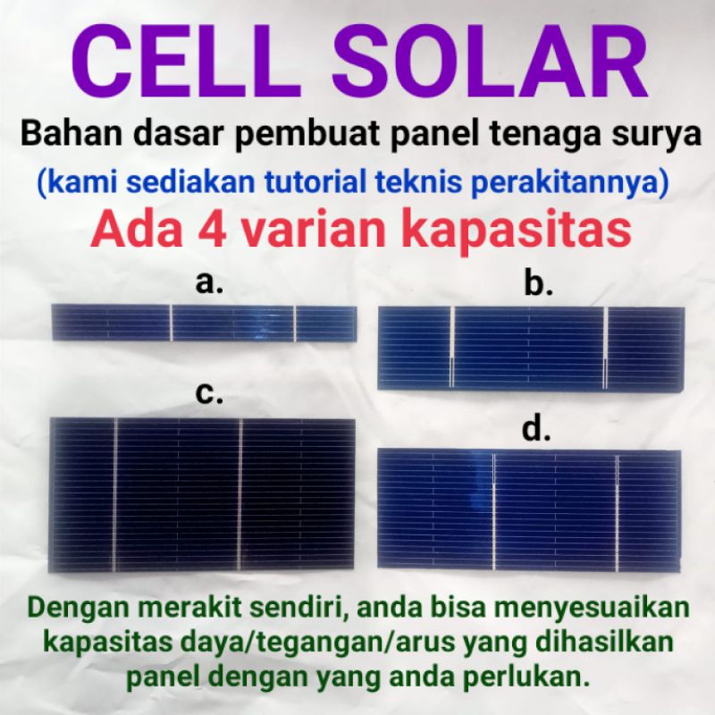 Jual Paket Sel Surya/Solar Cell untuk membuat Panel Surya/Solar Panel ...