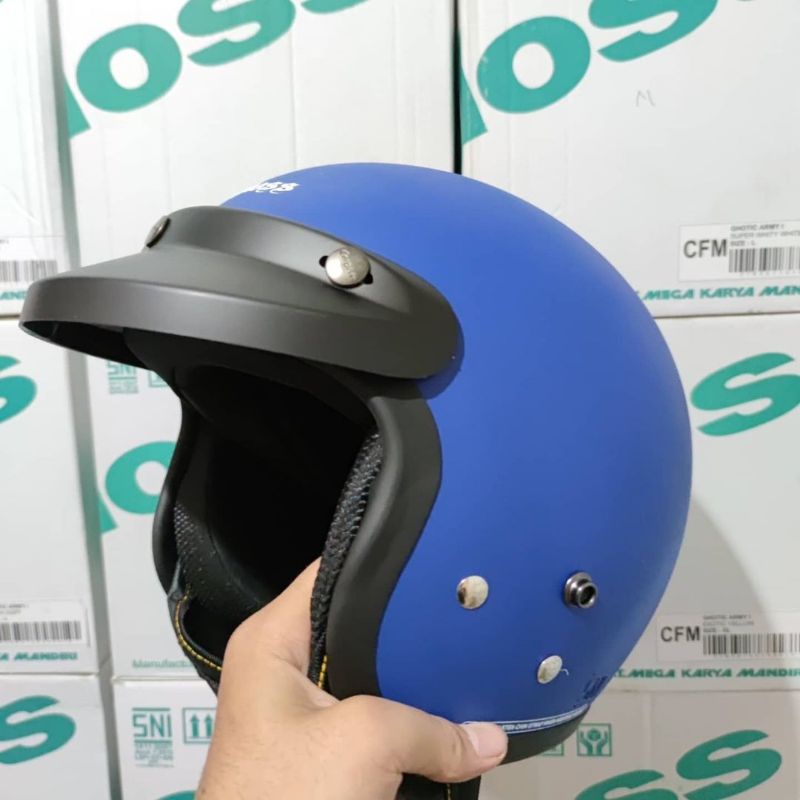 Jual HELM CARGLOSS RETRO POLICE BLUE DOFF HELM BOGO HELM VESPA HELM ...
