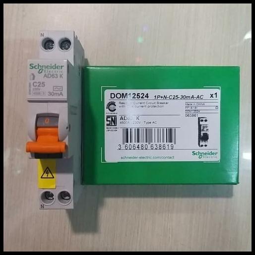 Jual Schneider Obral Elcb Rccb 2P 25A 30Ma Mini Rcbo Setara Dom16790 ...