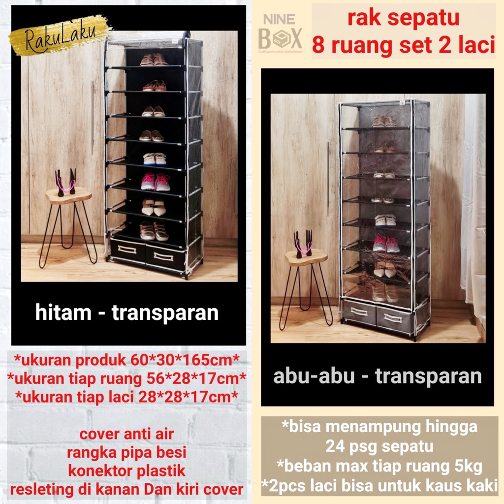 Jual NINE BOX RAK SEPATU 9 RUANG / LEMARI SEPATU / RAK SUSUN / LEMARI ...