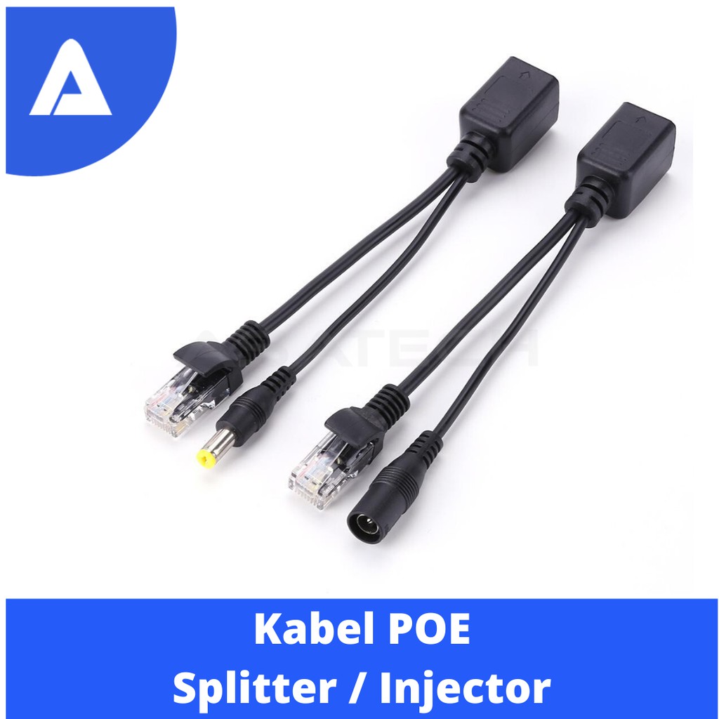 Jual Kabel Cable POE Splitter Injector 1 Set Male Female RJ45 ( for ...