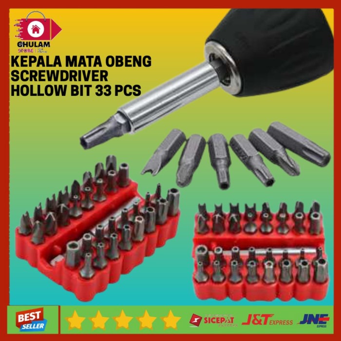 Jual Kepala Mata Obeng Screwdriver Hollow Bit 33 PCS Bosch Mata Obeng ...