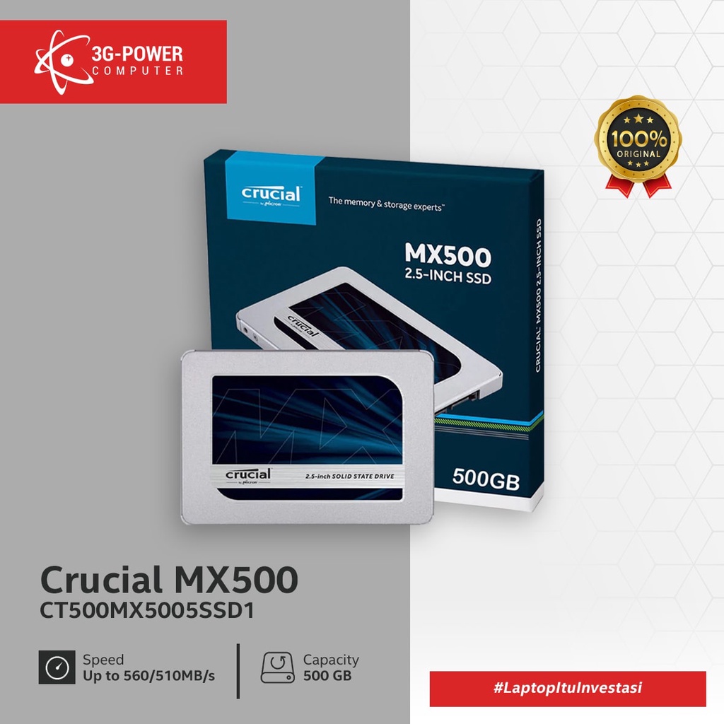 Jual Crucial MX500 500GB / 1TB 3D NAND SSD SATA III 2,5" | Shopee Indonesia