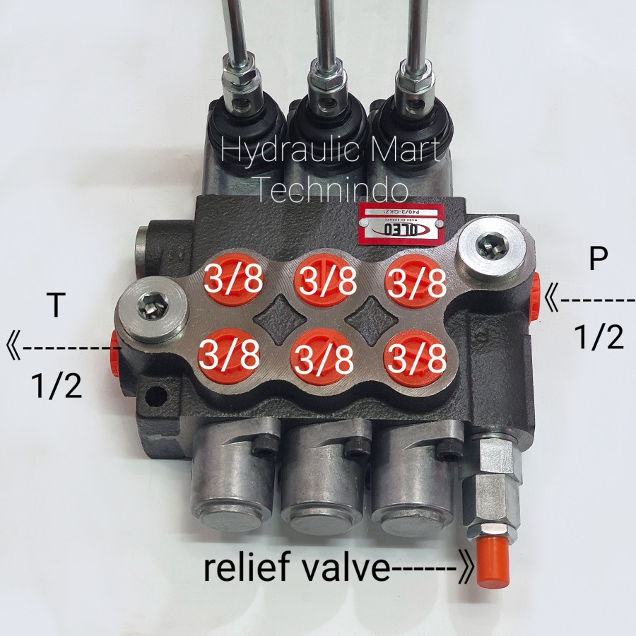 Jual Hand control valve hydraulic DP40 P40 3 bank (2 spring +1 detent ...