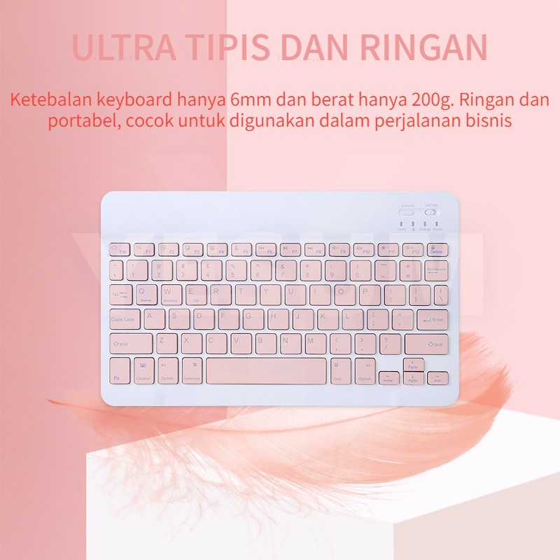 Jual 10 Inch 3 in 1 Wireless Bluetooth Keyboard Mouse Set Lightweight ...