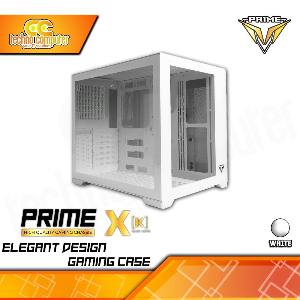 Jual CASING PRIME GAMING X-[K] White - ATX Case Tempered Glass | Shopee ...
