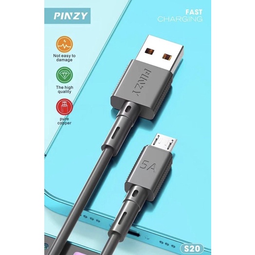 Jual Kabel Data PINZY S20 Micro USB Support Fast Charging Panjang 1 ...