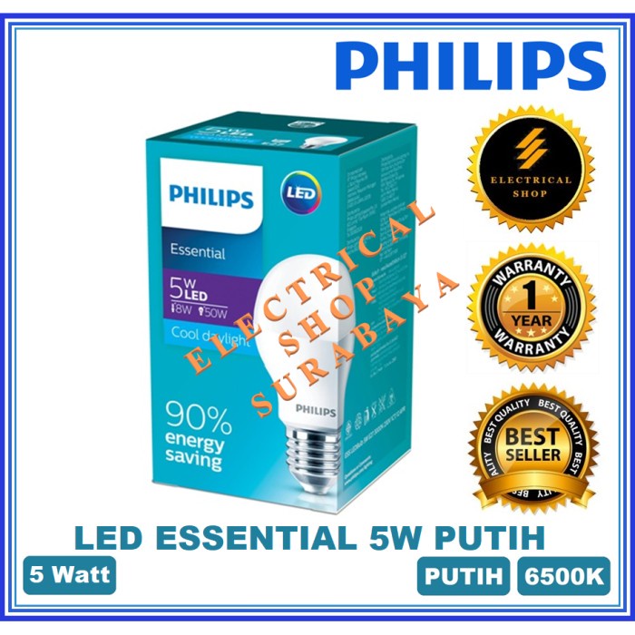 Jual PHILIPS LAMPU LED ESSENTIAL 5W 5 WATT PUTIH GARANSI GROSIR ESS Termurah | Shopee Indonesia