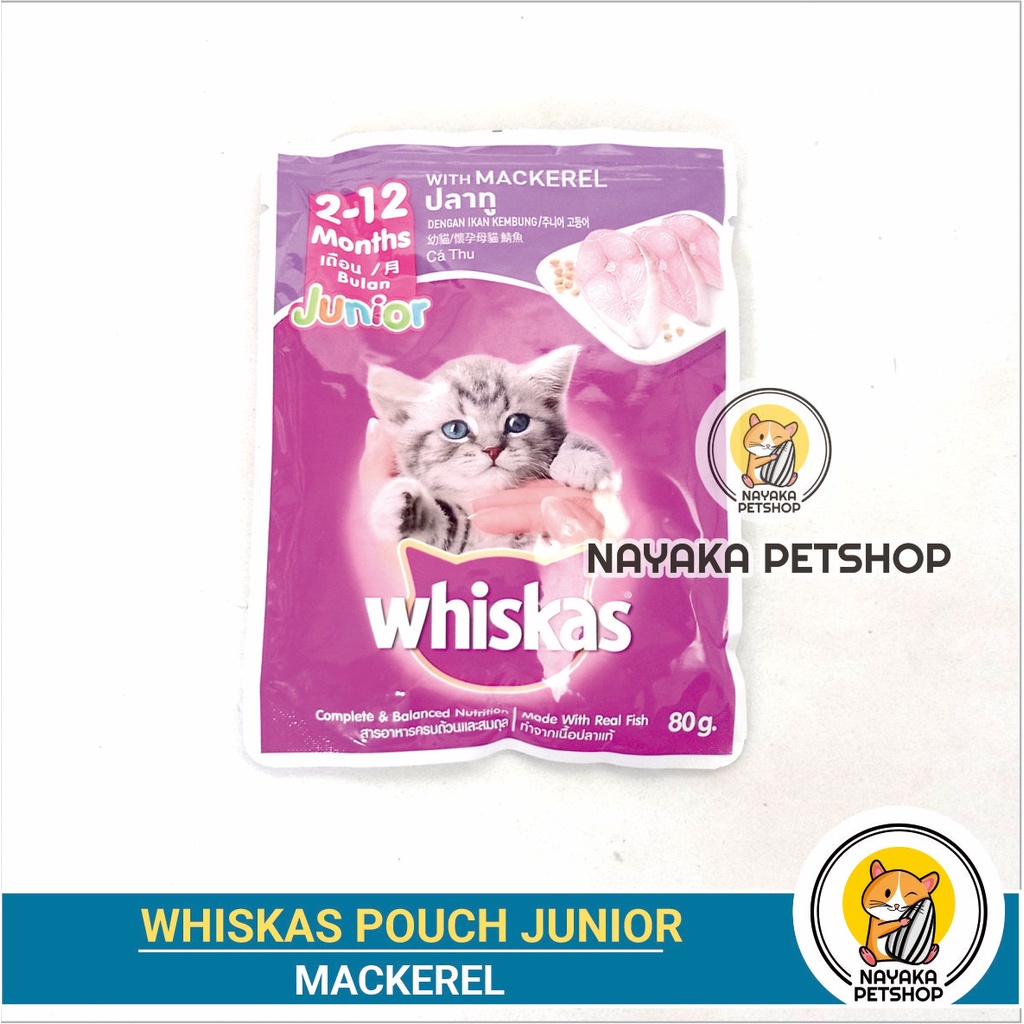 Jual Whiskas Junior Mackerel Pouch Makanan Kucing Basah Pakan Wet Food ...