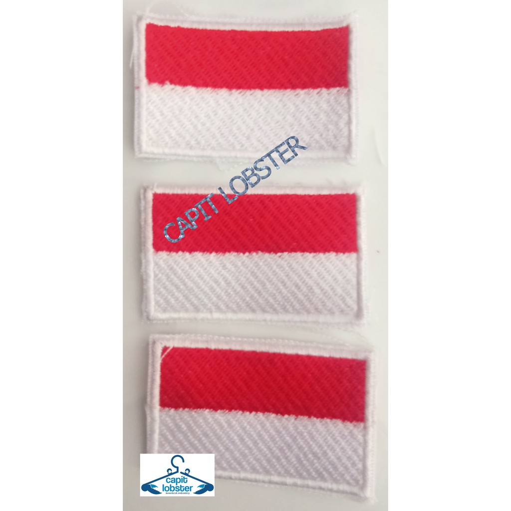 Jual (Grosir) badge bet bendera merah putih bordir 3 x 5 cm, kiri atas ...