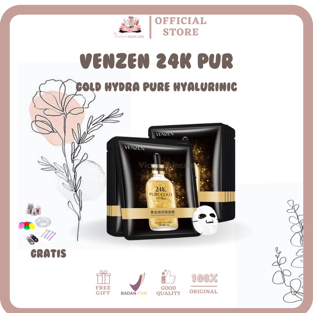 Jual Venzen 24k pure gold hydra pure hyalurinic hydra masker emas anti ...