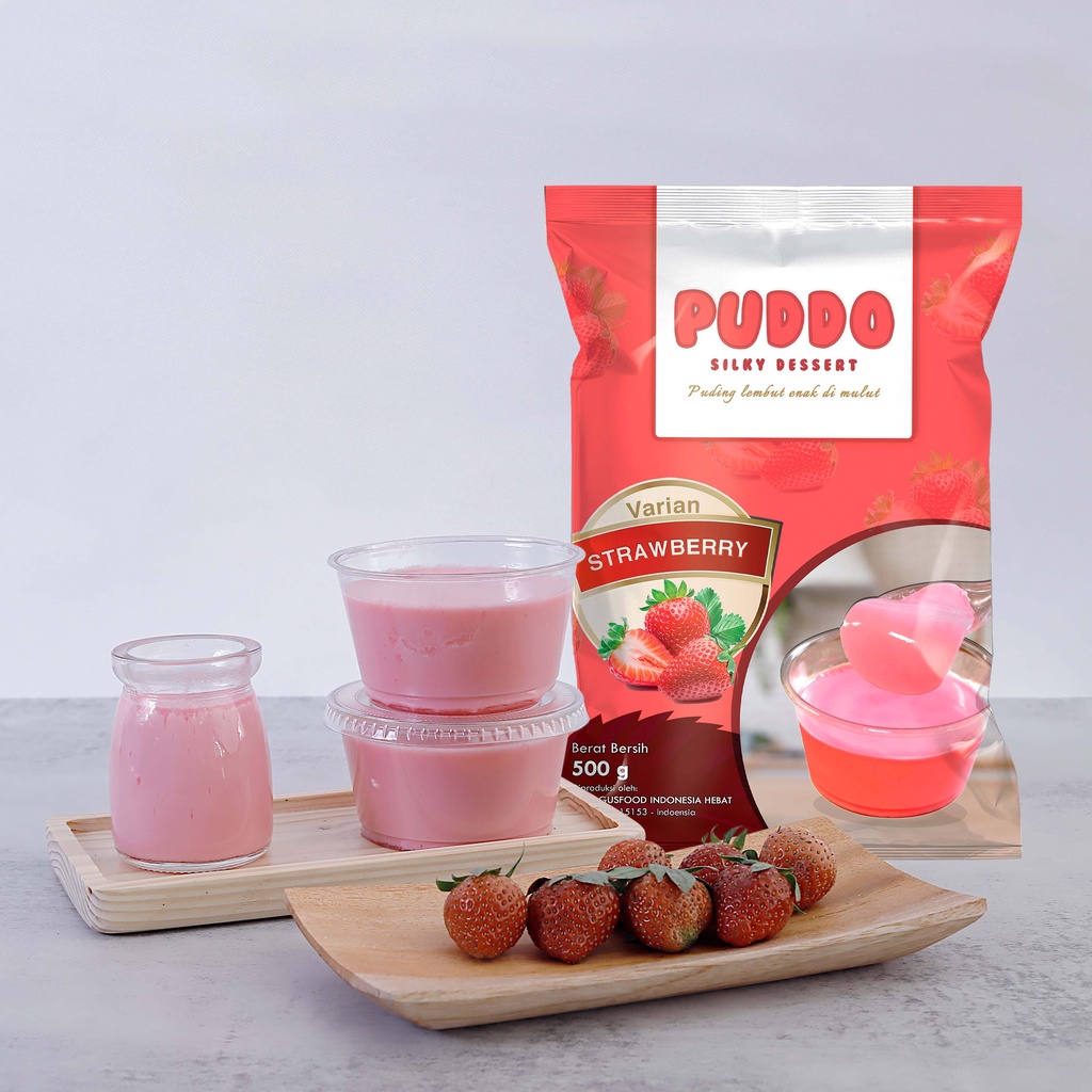 Jual Bubuk Silky Pudding Puddo Rasa Strawberry 500 Gr | Shopee Indonesia