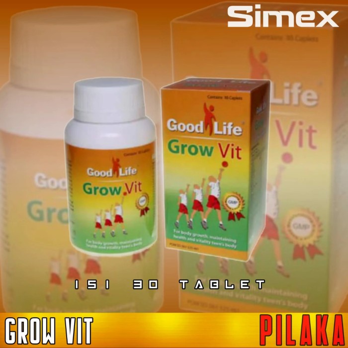 Jual Vitamin Peninggi badan anak/Grow vit isi 30 tablet | Shopee Indonesia