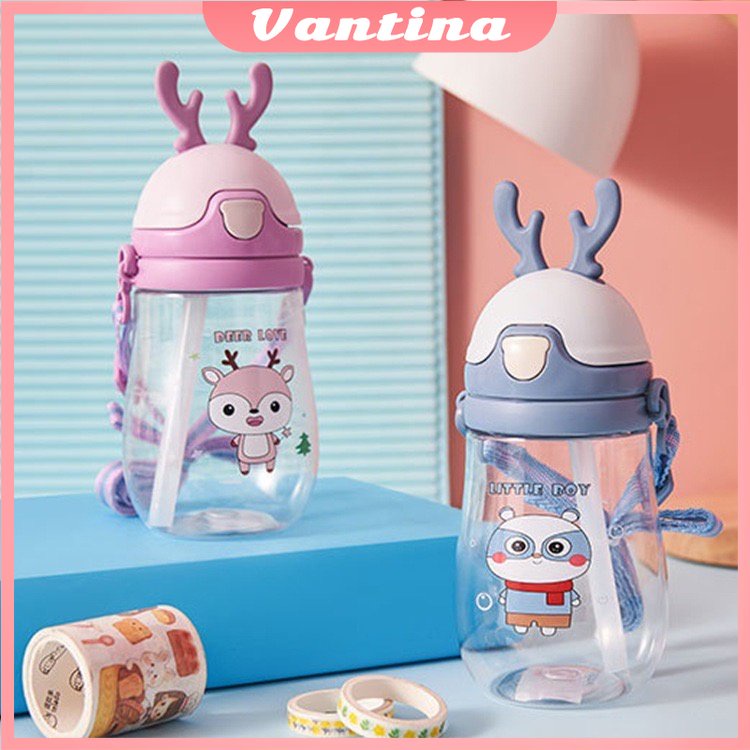 Jual Botol Minum Anak Tanduk Rusa Botol BPA Free Jerami Anak 480ml tali panjang | Shopee Indonesia