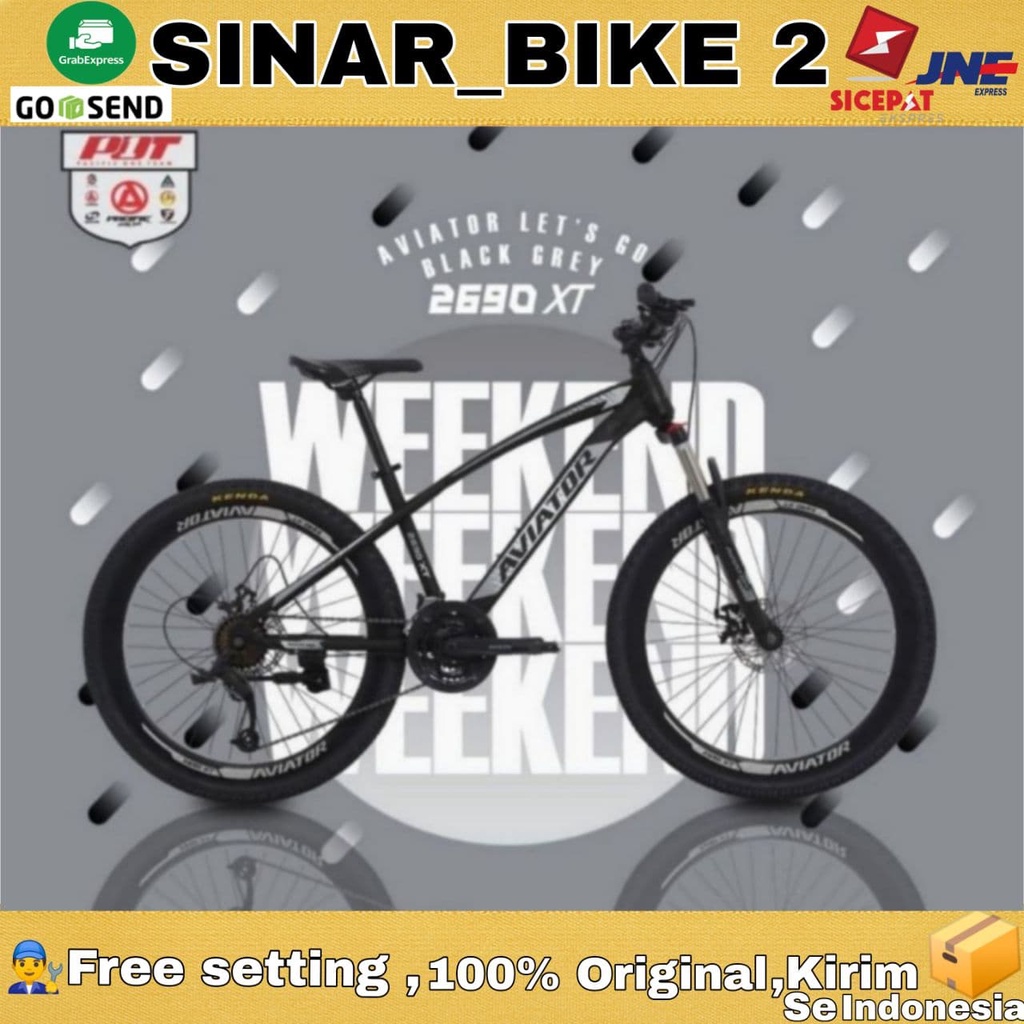 Jual Sepeda Gunung MTB AVIATOR 2690 XT Ukuran 26 & 27.5 Inch 24 Speed ...