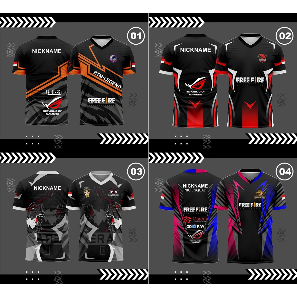 Jual JERSEY FREE FIRE BIG SIZE/FREE NICKNAME/JERSEY GAMING/JERSEY ...