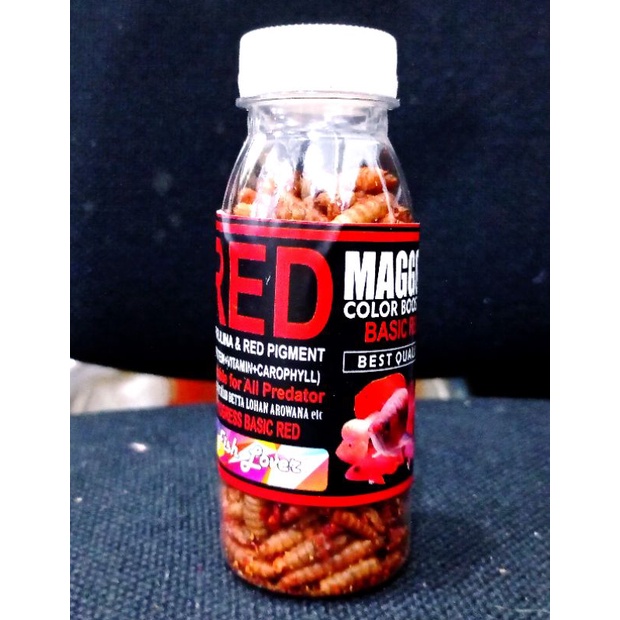 Jual Makanan Ikan Predator Maggot Kering FISH LOVER RED BLUE YELLOW ...